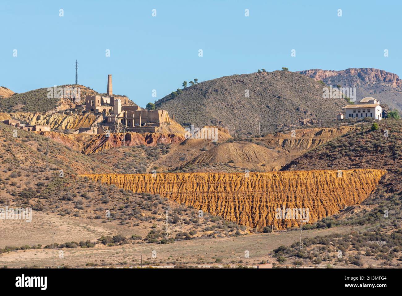 Mazarron mining reserves above the town of Mazarron, Murcia region ...