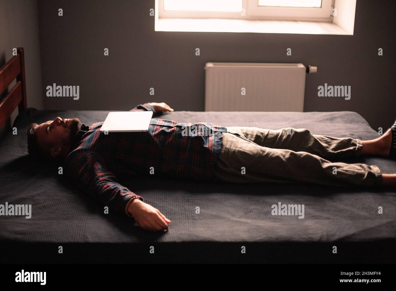 Exhausted man bed hi-res stock photography and images - Alamy