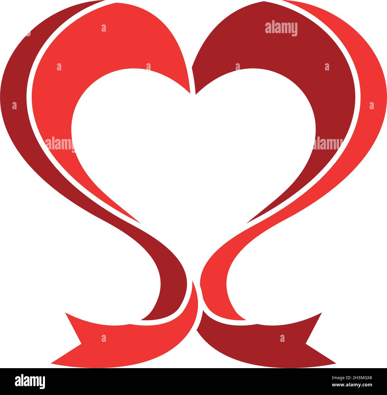 red ribbon shaped heart Stock Vector Image & Art - Alamy