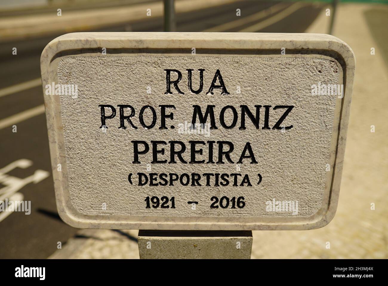 LISBOA, PORTUGAL - Jul 13, 2021: A close-up shot of a dusty old "Street ...