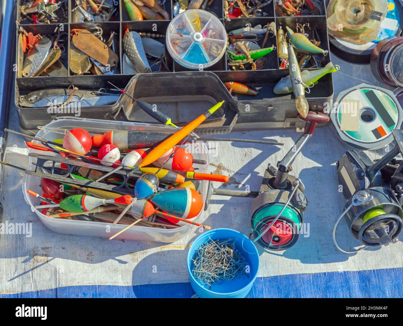 Grandpa Old Tackle Box Vintage Fishing Kit Reels Stock Photo - Alamy