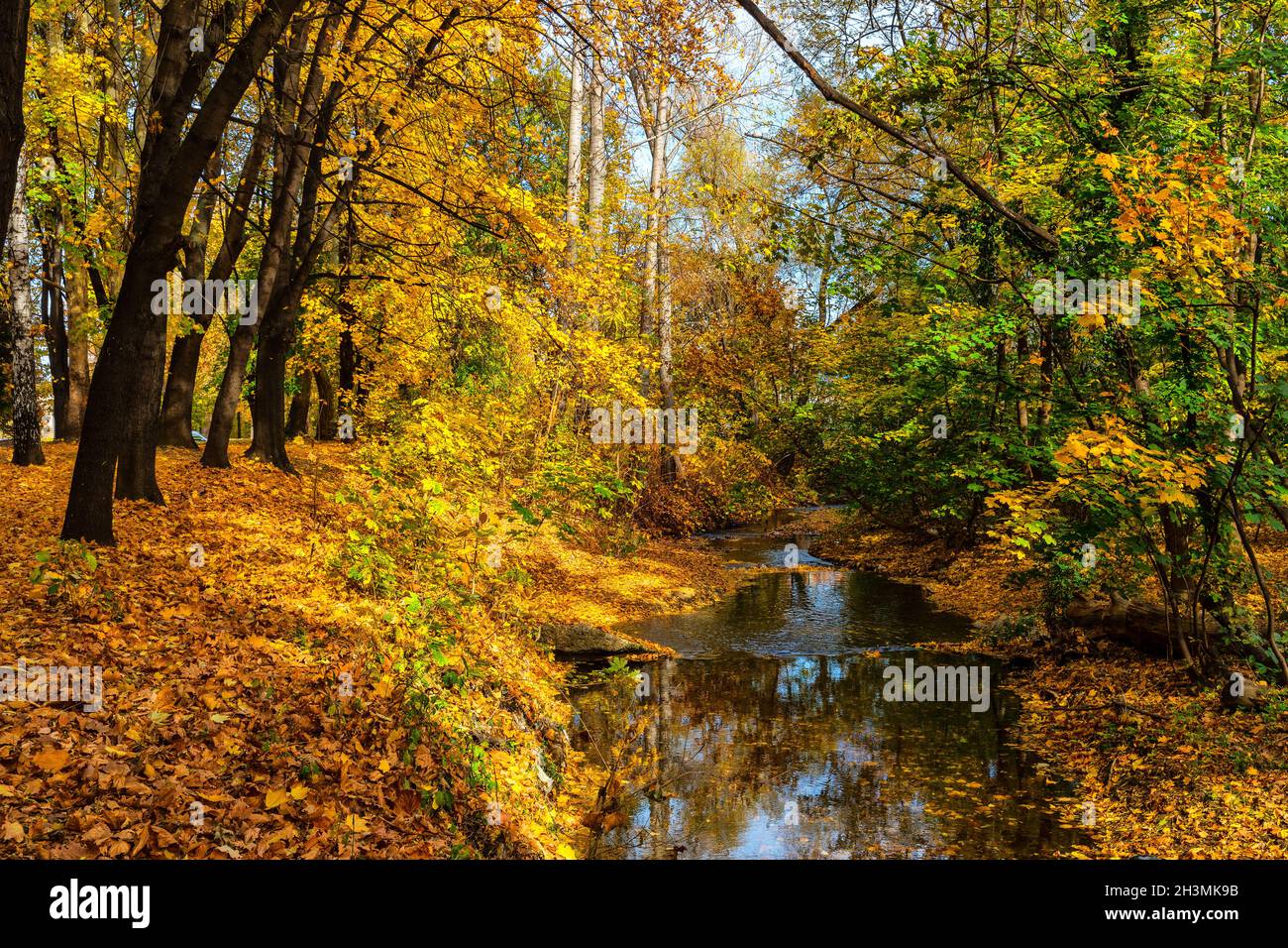 Beautiful autumn landscape, Perlovska river, Sofia, Bulgaria Stock ...