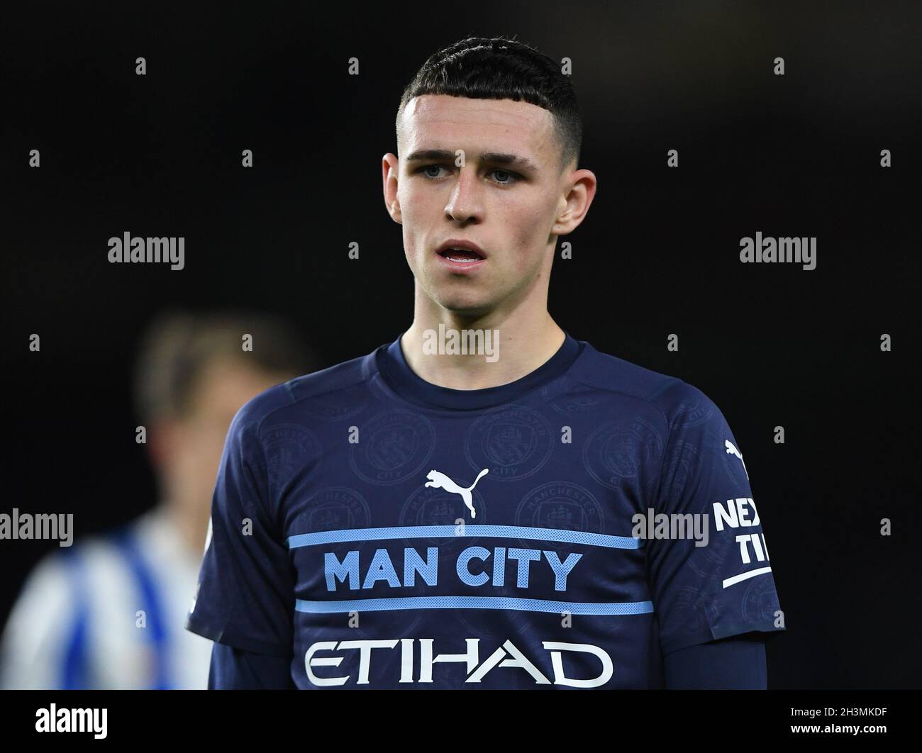 Manchester City's Phil Foden during the game at the Amex Stadium ...
