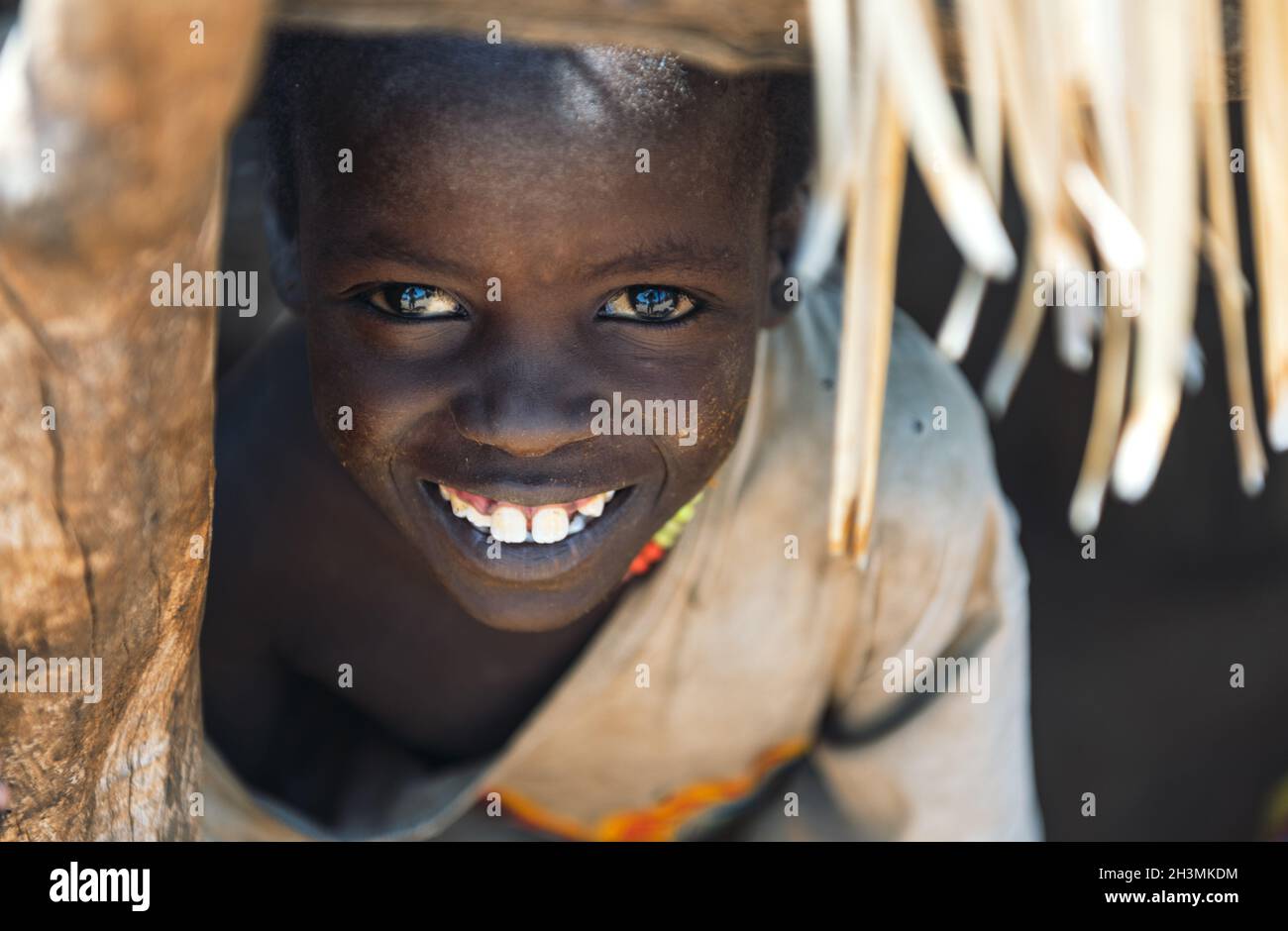 BOYA TRIBE, SOUTH SUDAN - MARCH 10, 2020: Boy optimist with beautiful ...