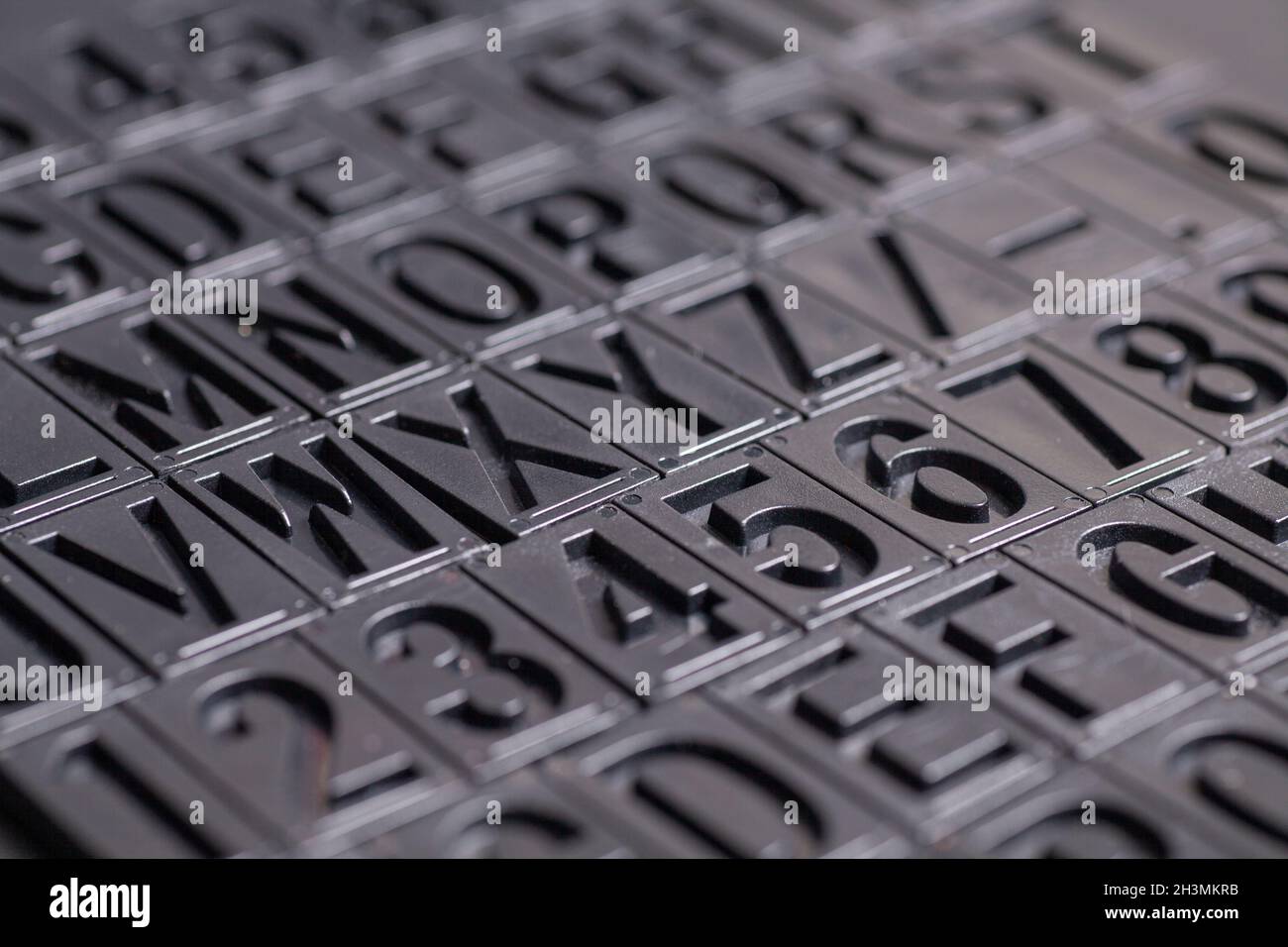 letterpress alphabet and numbers background Stock Photo - Alamy