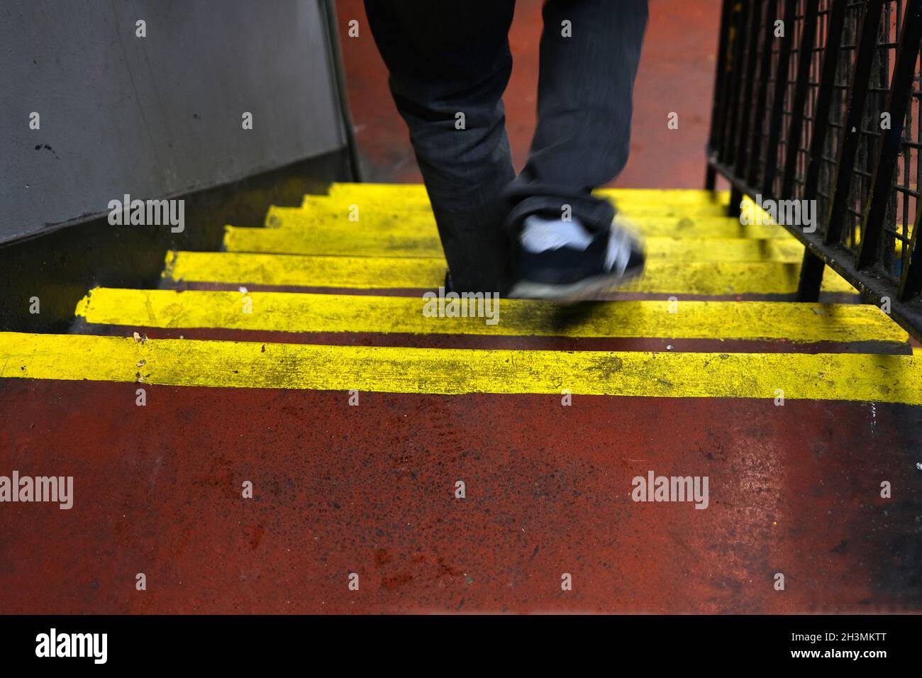 October 2021 - Yellow edged steps Stock Photo - Alamy