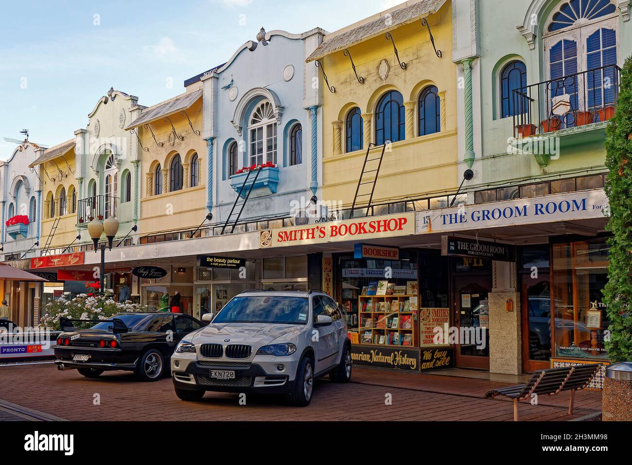 Regent Street; ornate pastel buildings; early 1930s, Spanish Mission ...