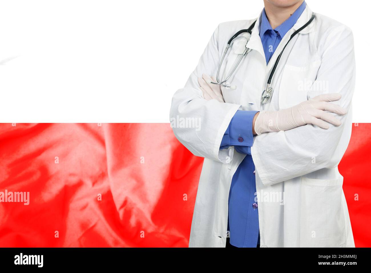 Doctor standing with the flag Stock Photo - Alamy