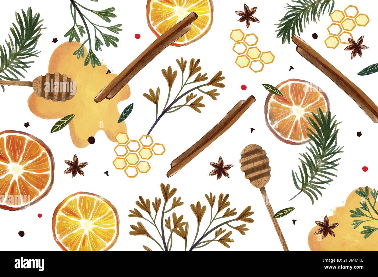 watercolor autumn background vector design illustration Stock Vector ...