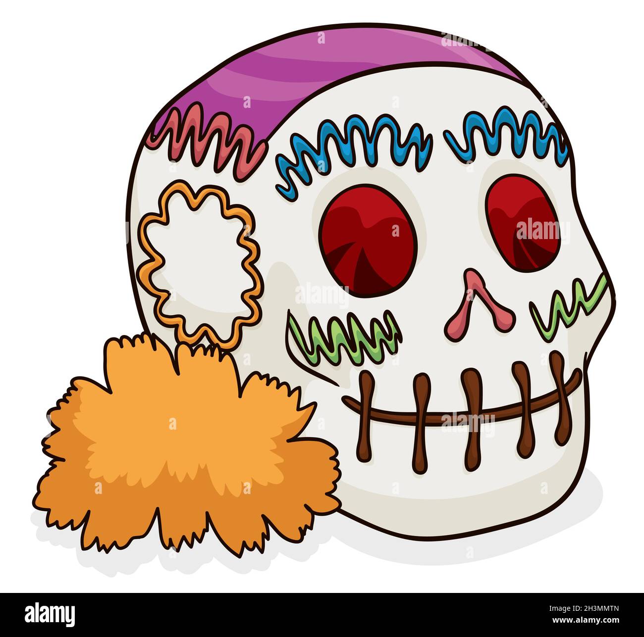 Delicious candy skull -called 'calavera' in Mexico- with colorful ...