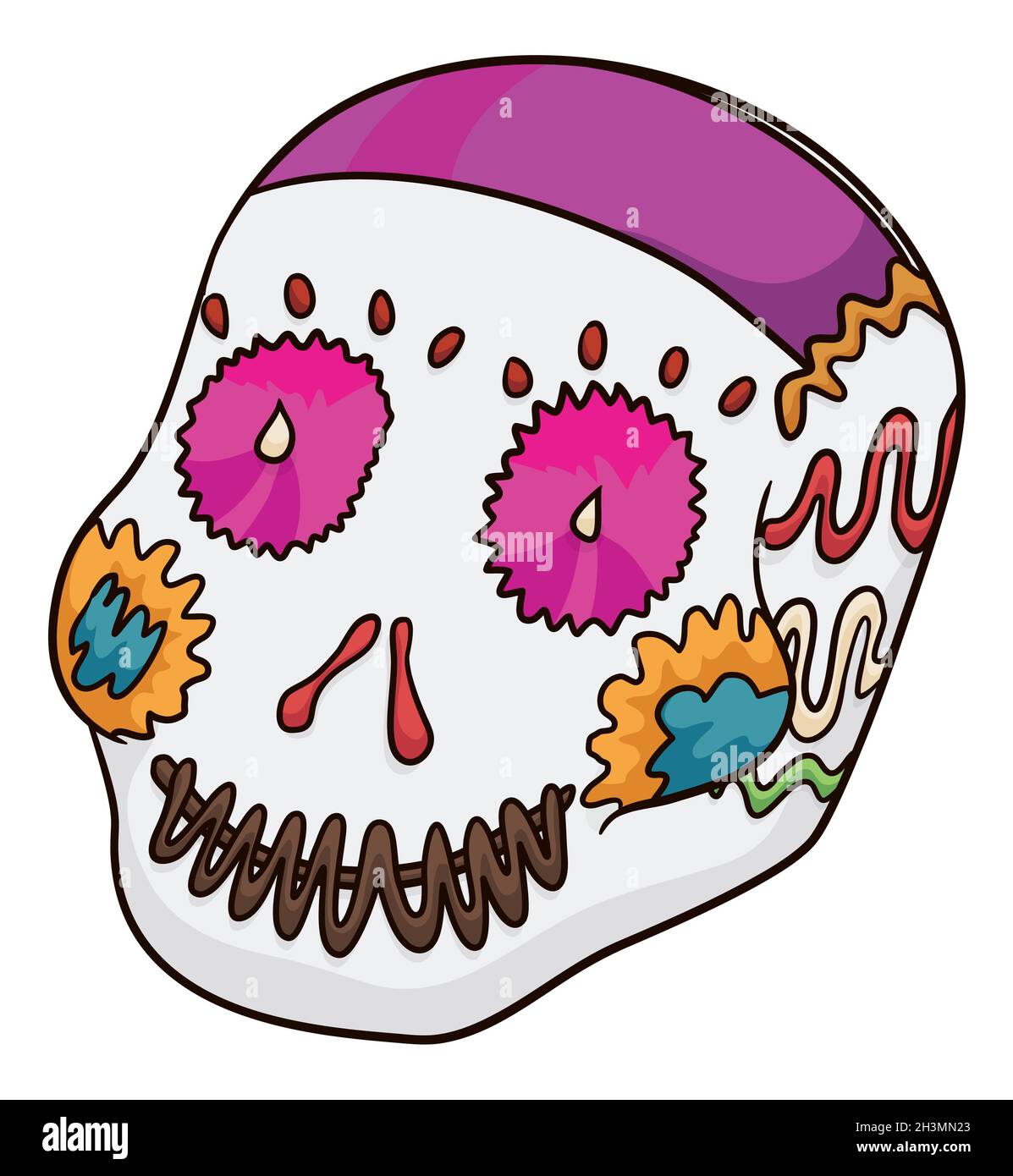 Tasty sugar skull with delicious decoration to celebrate the Mexican ...