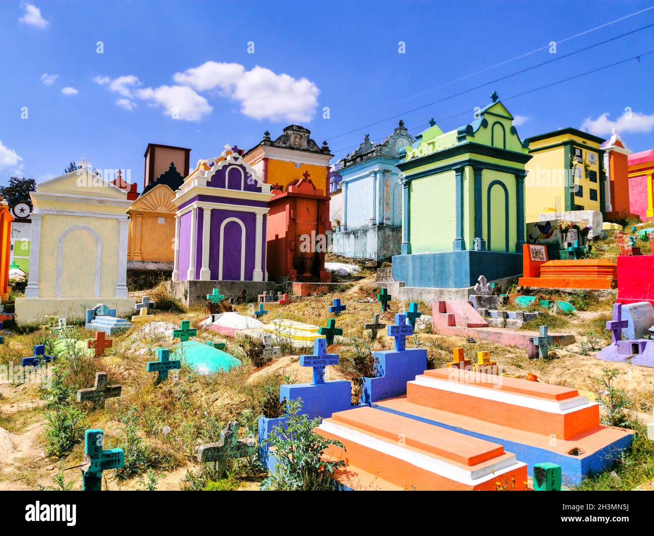 Amazing colorful cemetery in Chichicastenango, Guatemala Stock Photo ...