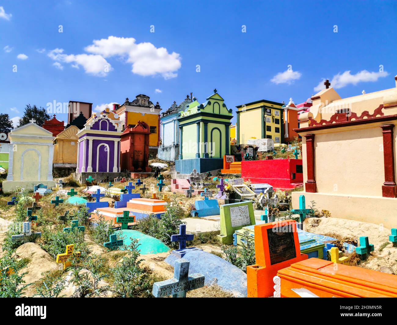 Amazing colorful cemetery in Chichicastenango, Guatemala Stock Photo ...