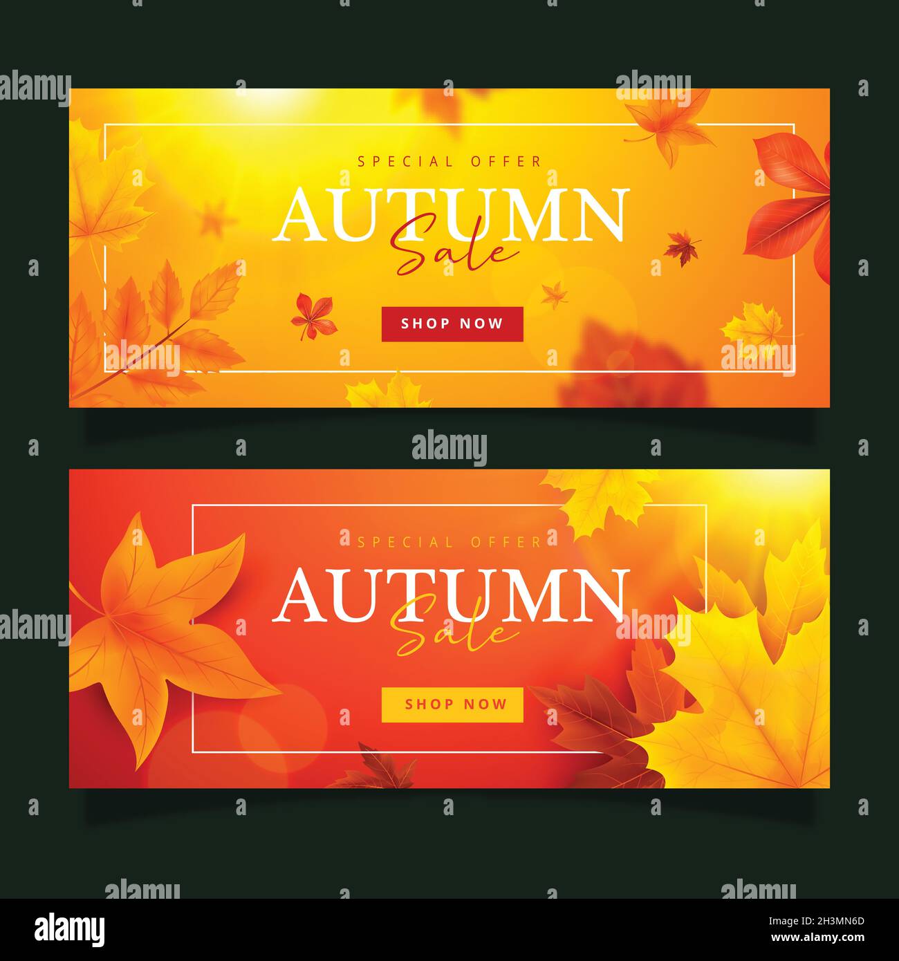 autumn sale banner collection vector design illustration Stock Vector ...