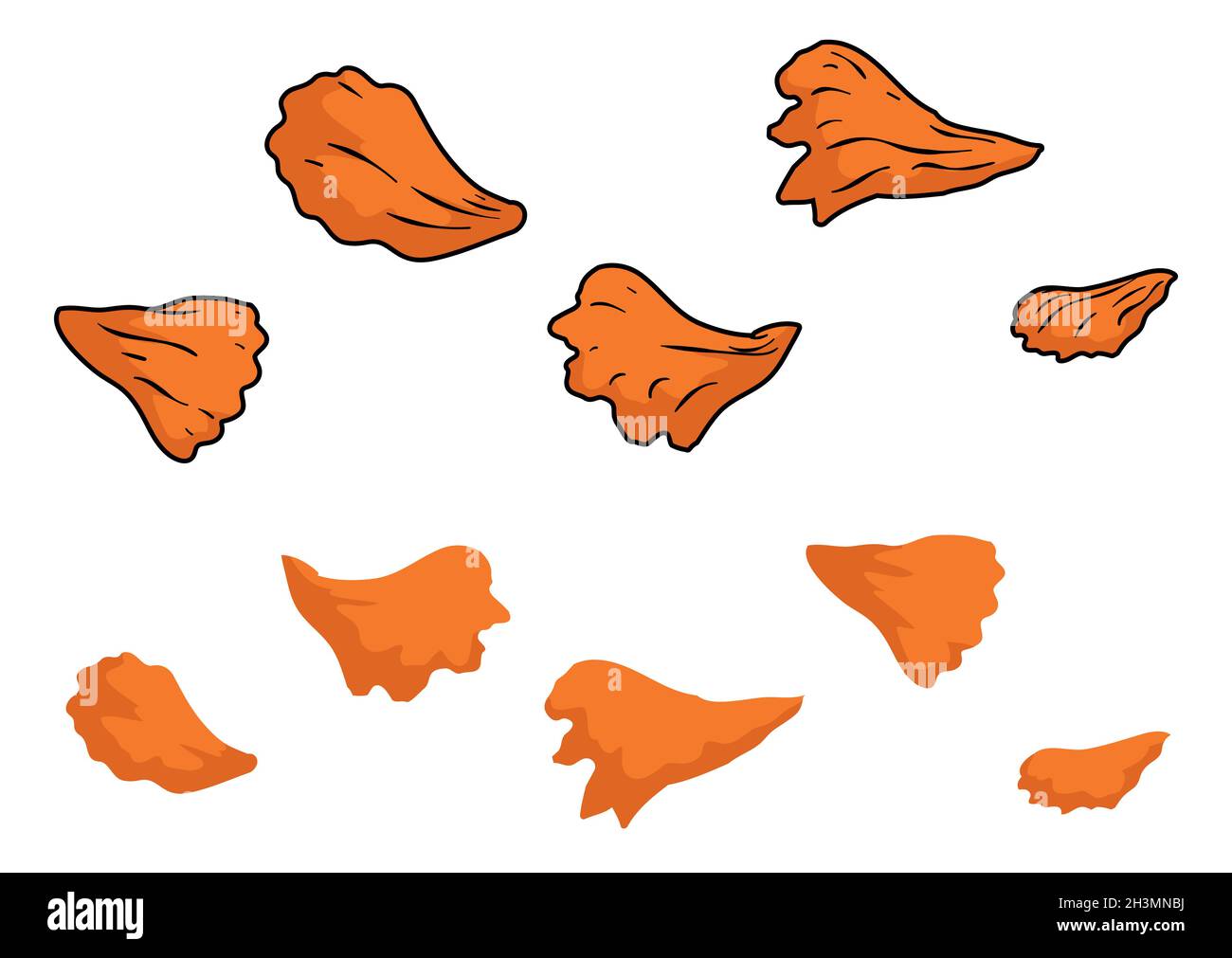Marigold -or cempasuchil, in Mexican culture- petals in cartoon style ...