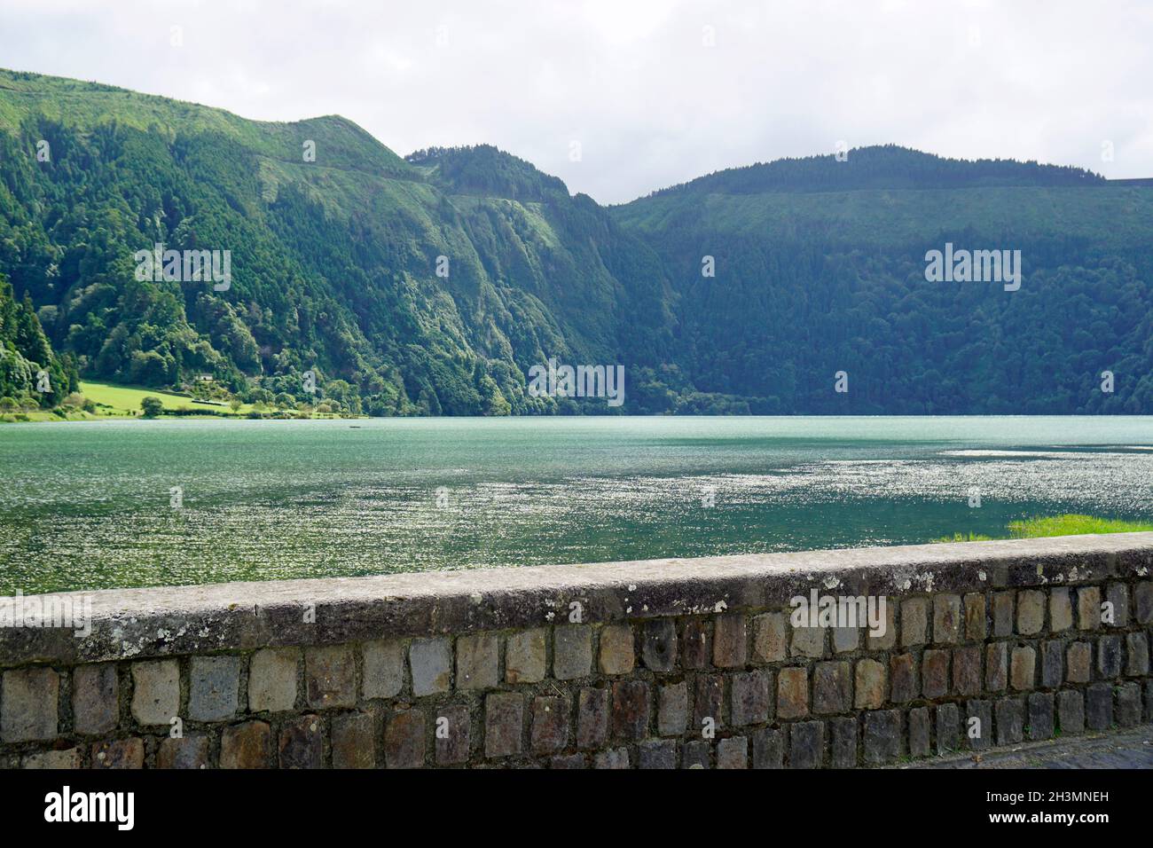 amazing green landscape on the azores island sao miguel Stock Photo - Alamy