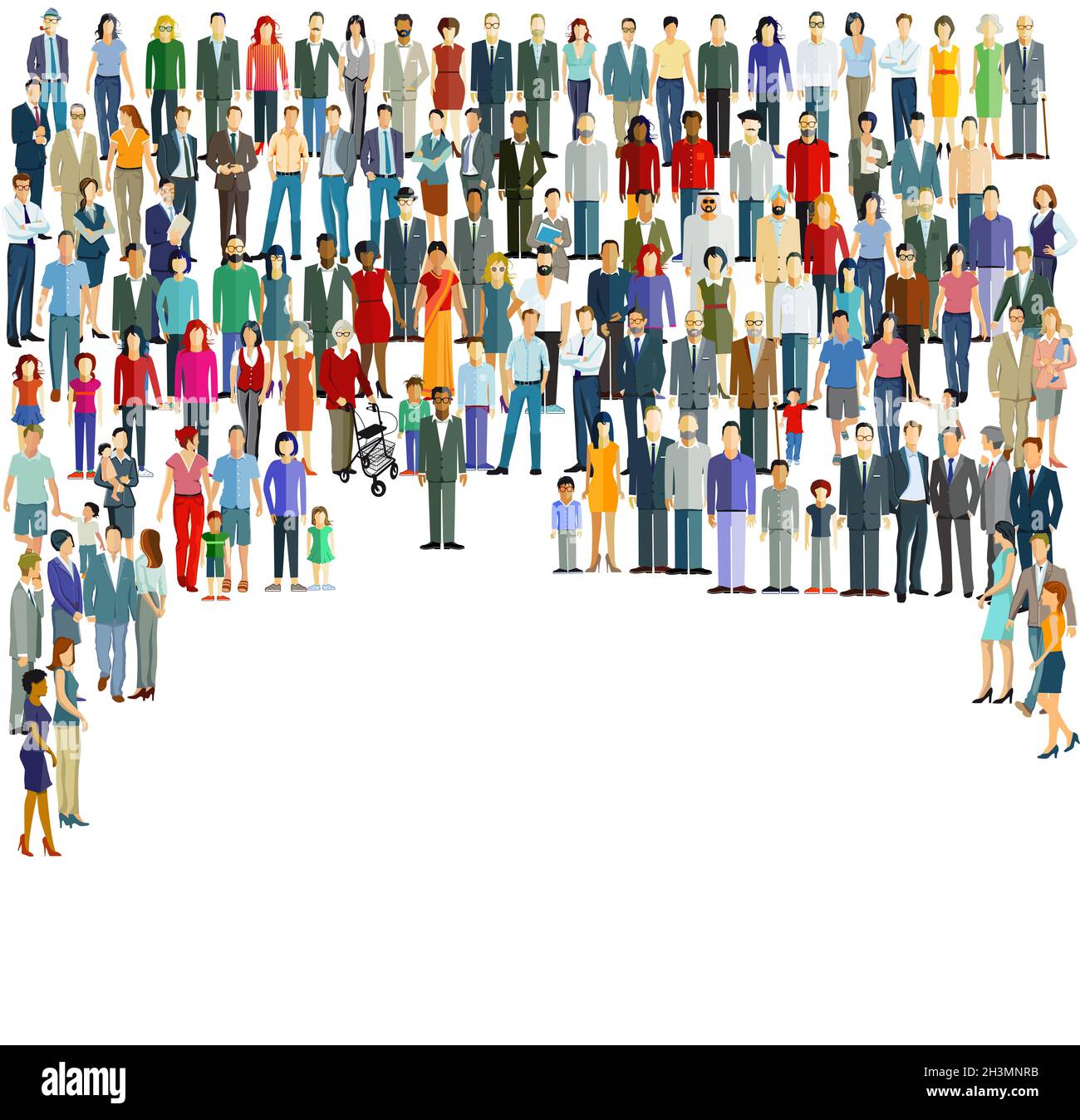 Groups and crowds on a place Stock Photo - Alamy