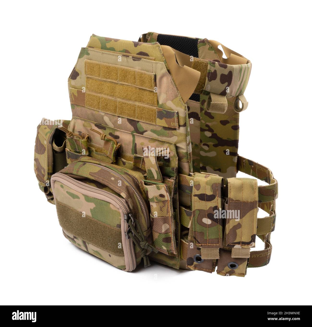Military body armor isolated on white background Stock Photo - Alamy