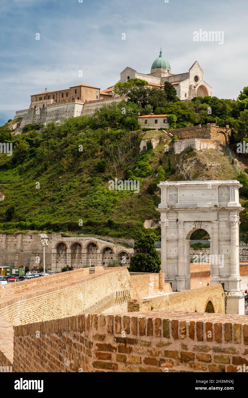The Arch of Trajan and behind the Cathedral of St Cyriac, Ancona ...