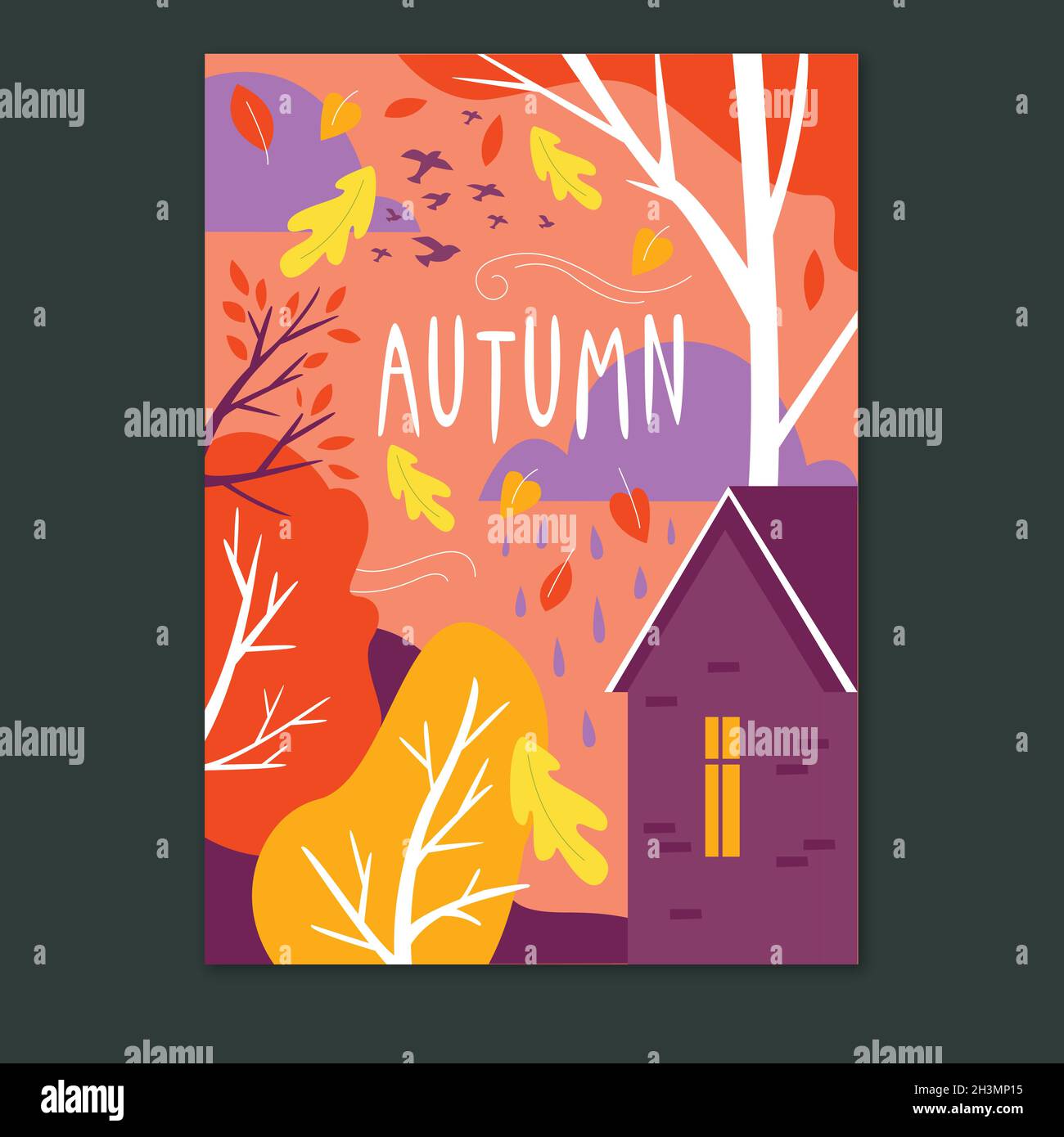 colorful autumn season poster vector design illustration Stock Vector ...