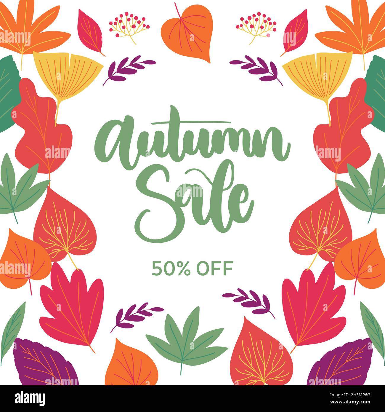 hand drawn autumn sale background vector design illustration Stock ...