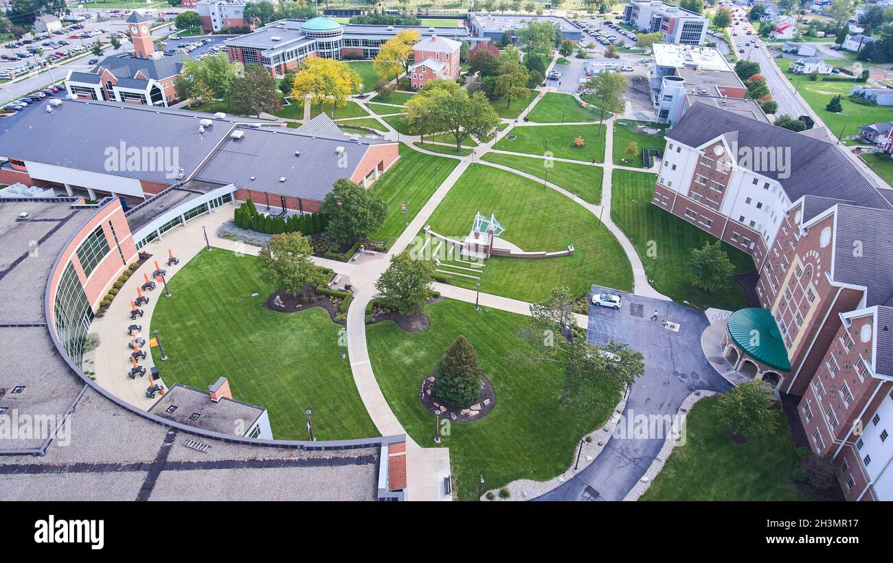 Indiana Tech college campus aerial in Fort Wayne Stock Photo - Alamy
