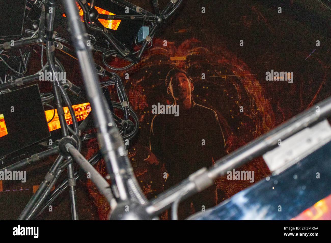 Dubai, UAE - 10.16.2021 Shot of an abstract futuristic installation ...