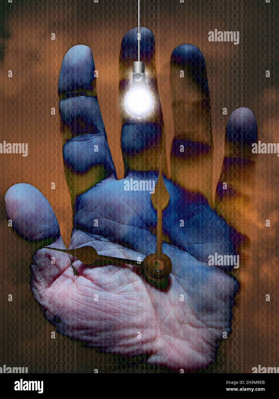 Digital human clock. 3D rendering Stock Photo - Alamy