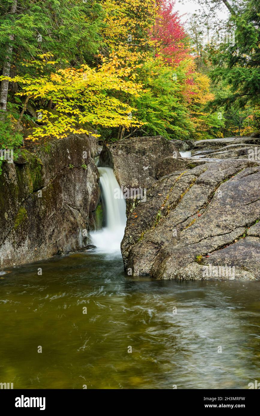 Rocky Falls and Indian Pass Brook in autumn, Essex County ...
