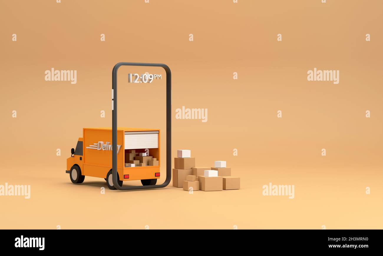 3D. Selling online with mobile phones that is ready to deliver delivery ...