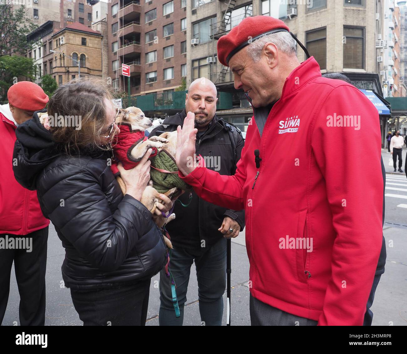 New York, USA. 29th Oct, 2021. Mayoral Candidate Curtis Sliwa and his ...