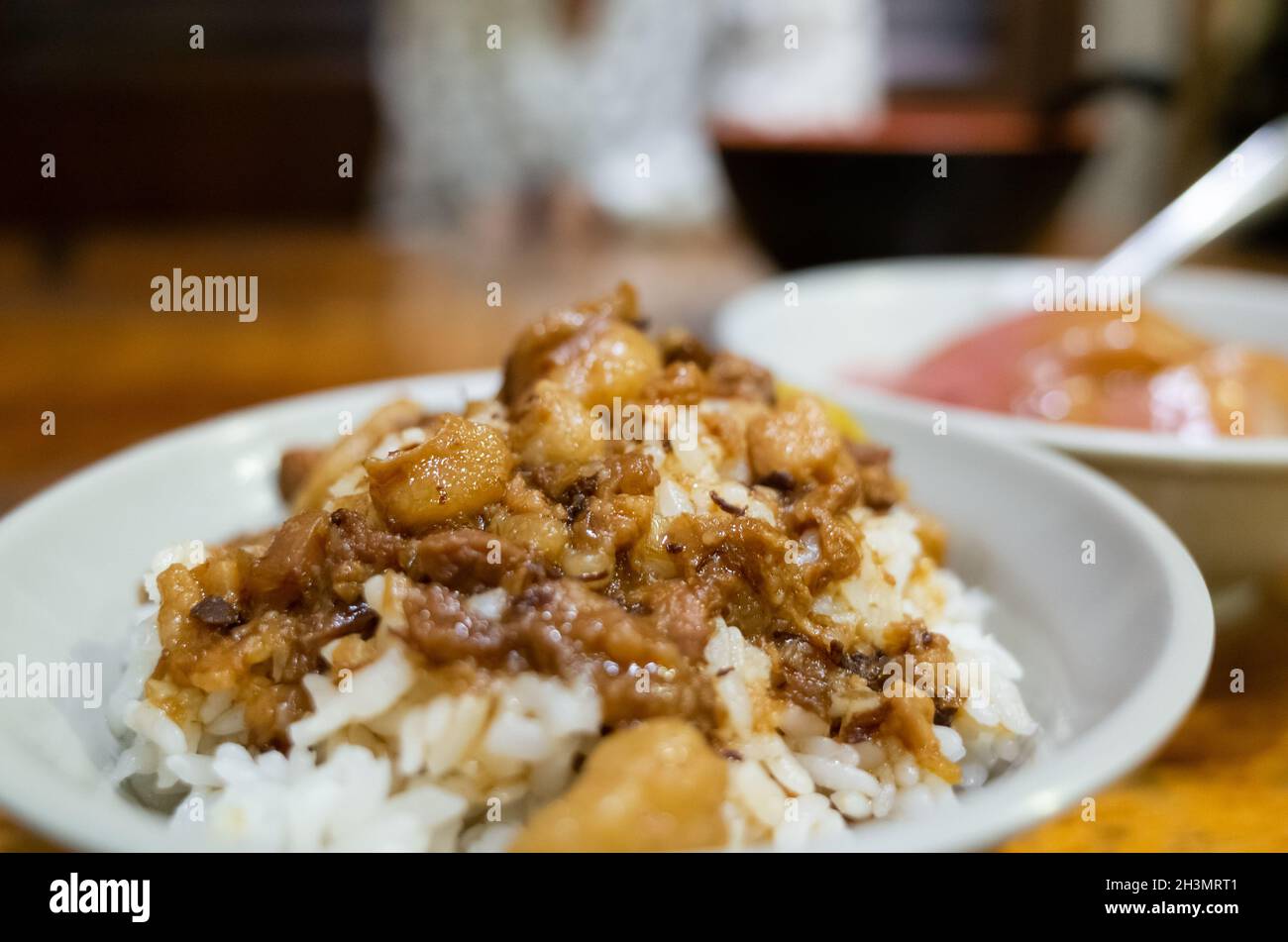 Chinese braised pork on rice Stock Photo - Alamy
