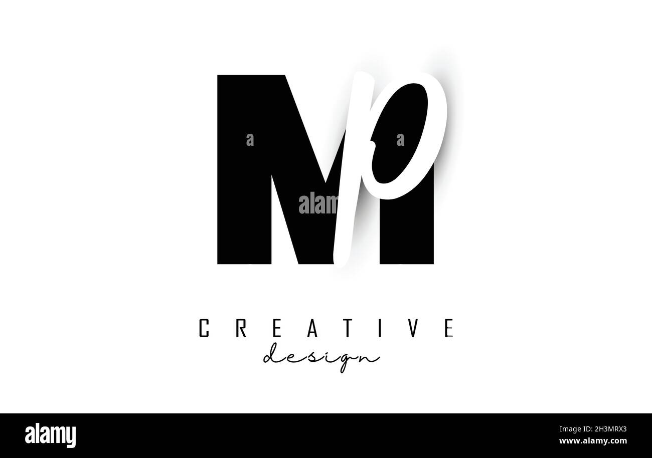 Letters MP logo with a minimalist design. Letters M and P with ...