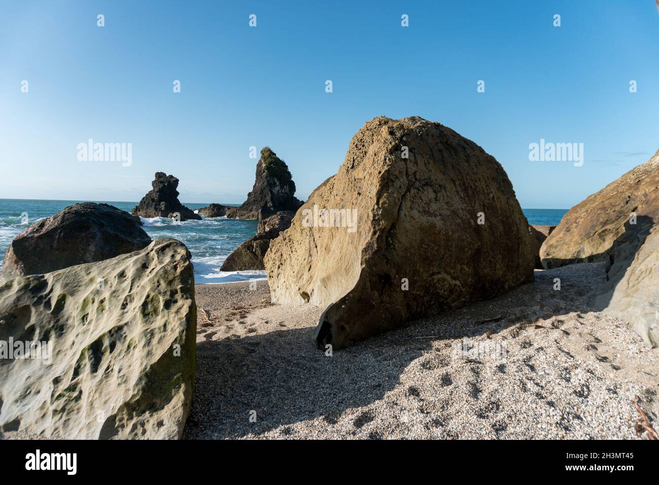 Ship Creek, Haast, West Coast, Tauparikaka Marine Reserve,New Zealand ...