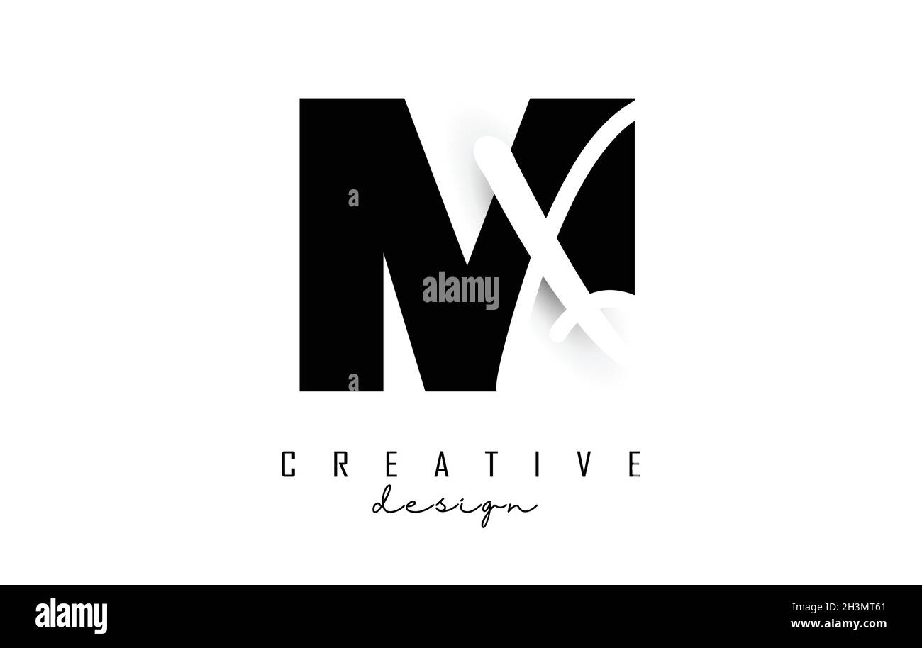 Letters MX logo with a minimalist design. Letters M and X with ...