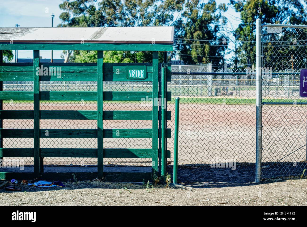The visitor's dugout Stock Photo - Alamy