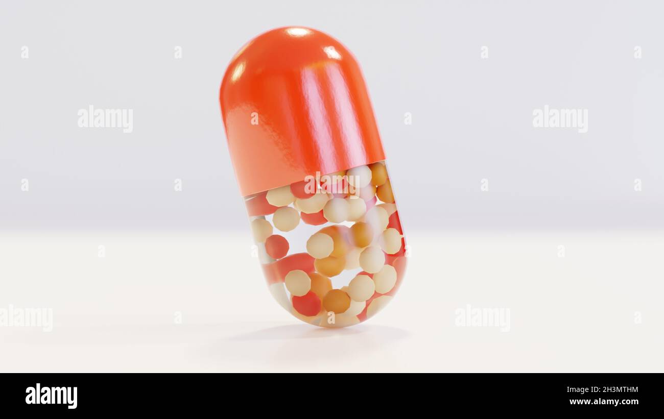 realistic 3d red color medical pills, Colorful capsules, painkillers ...