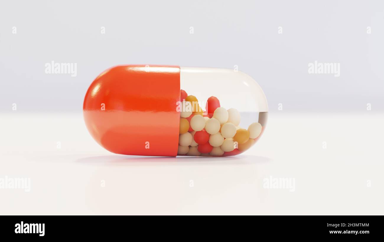 realistic 3d red color medical pills, Colorful capsules, painkillers ...