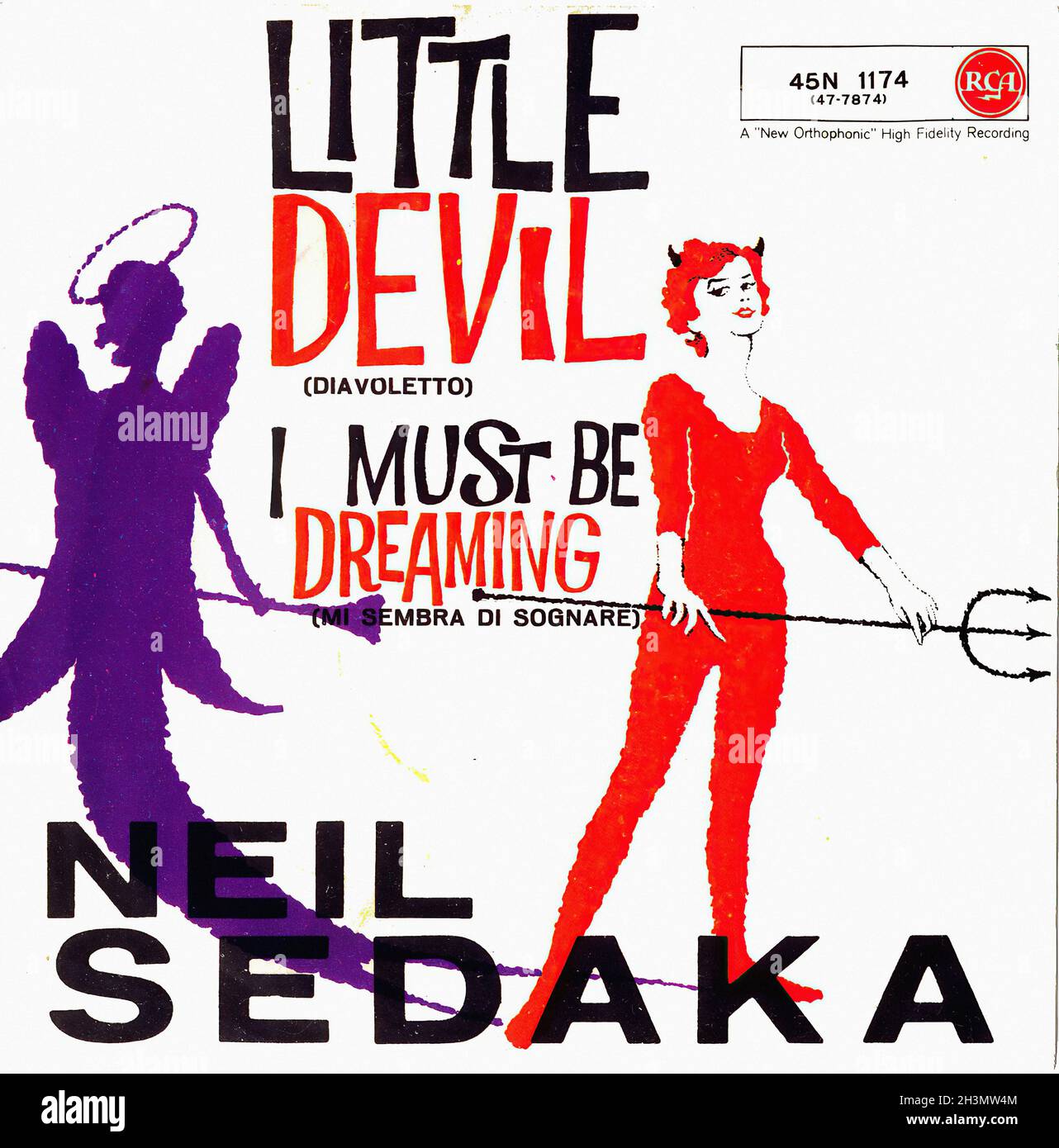 Vintage Vinyl Recording - Sedaka, Neil - Little Devil - Italy - 1961 ...