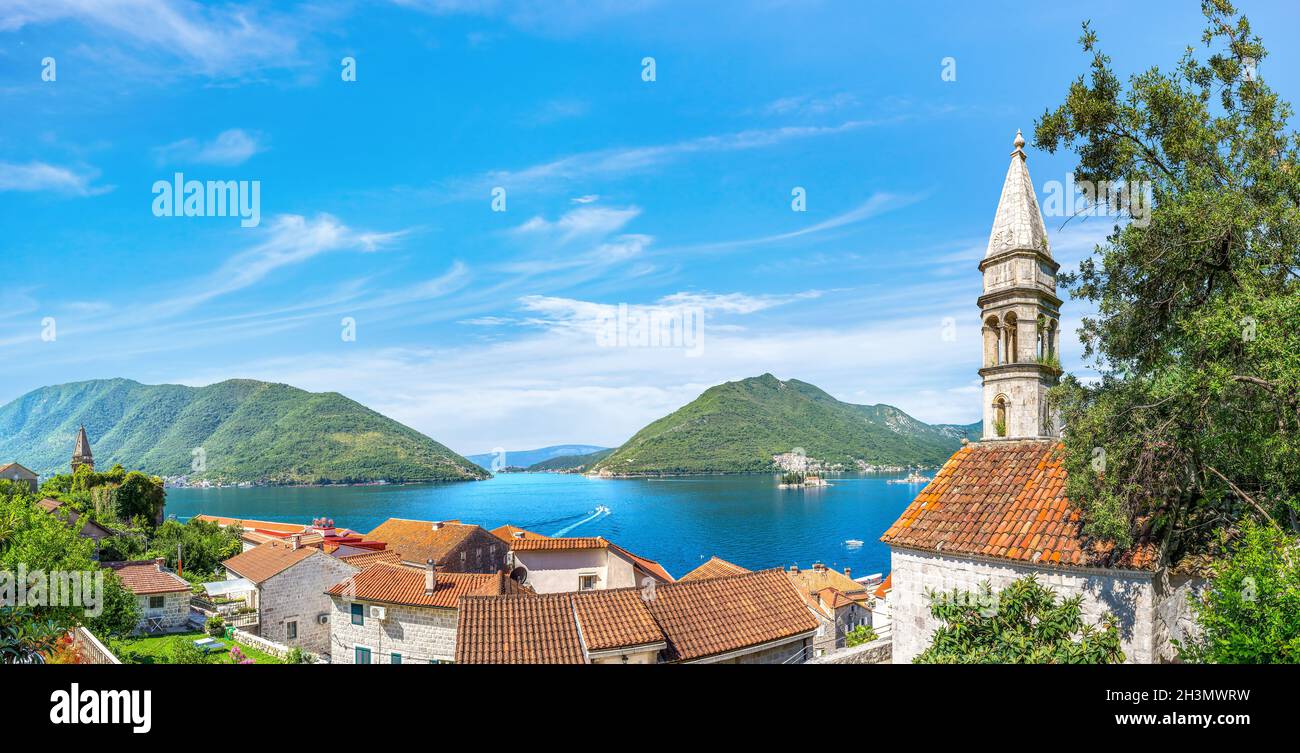 Panorama of Perast Stock Photo - Alamy