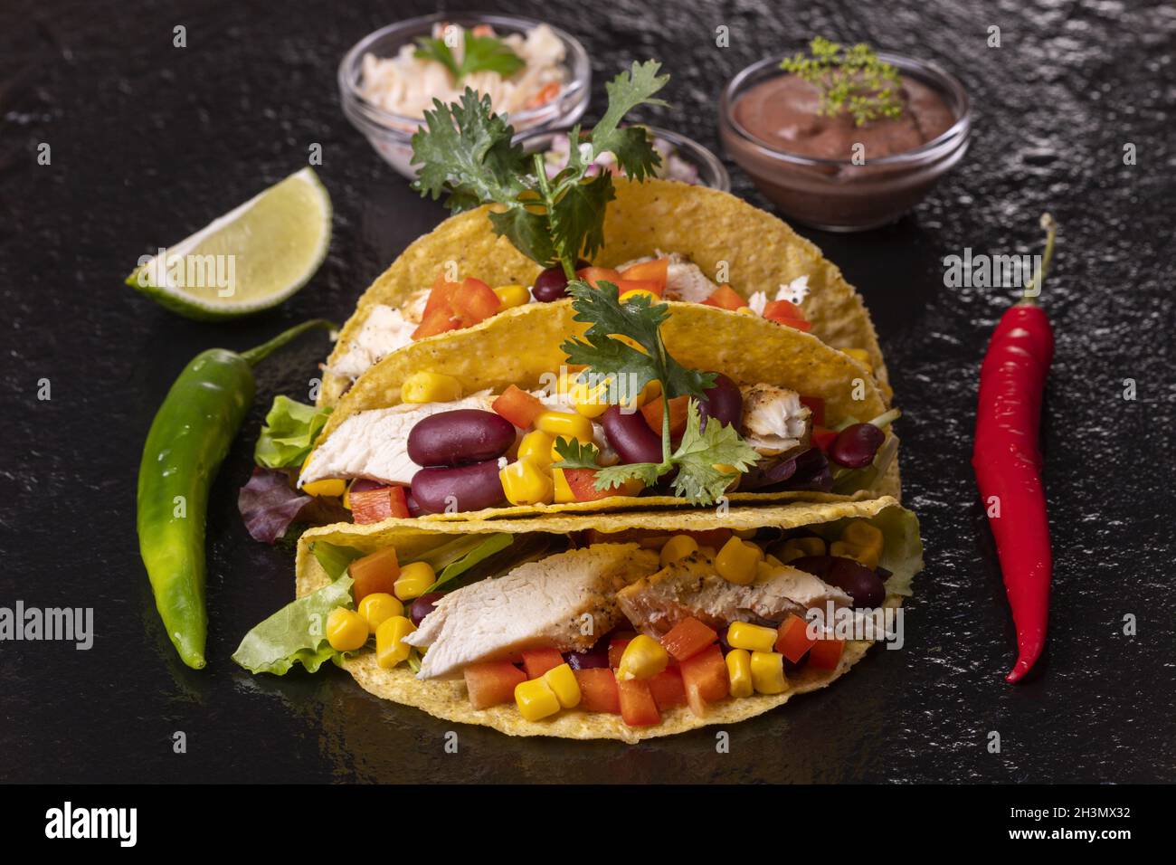 Three tacos hi-res stock photography and images - Alamy