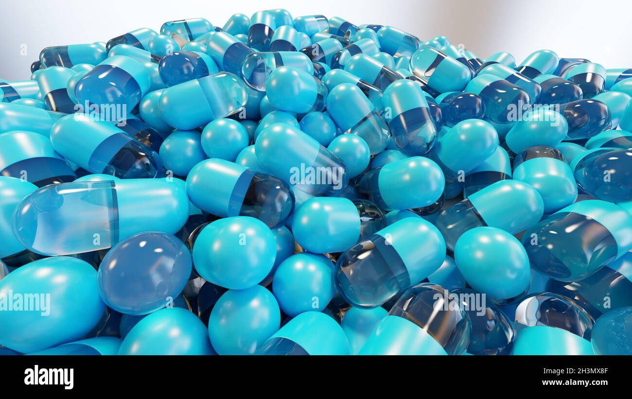 realistic 3d bleu color medical pills, Colorful capsules, painkillers ...