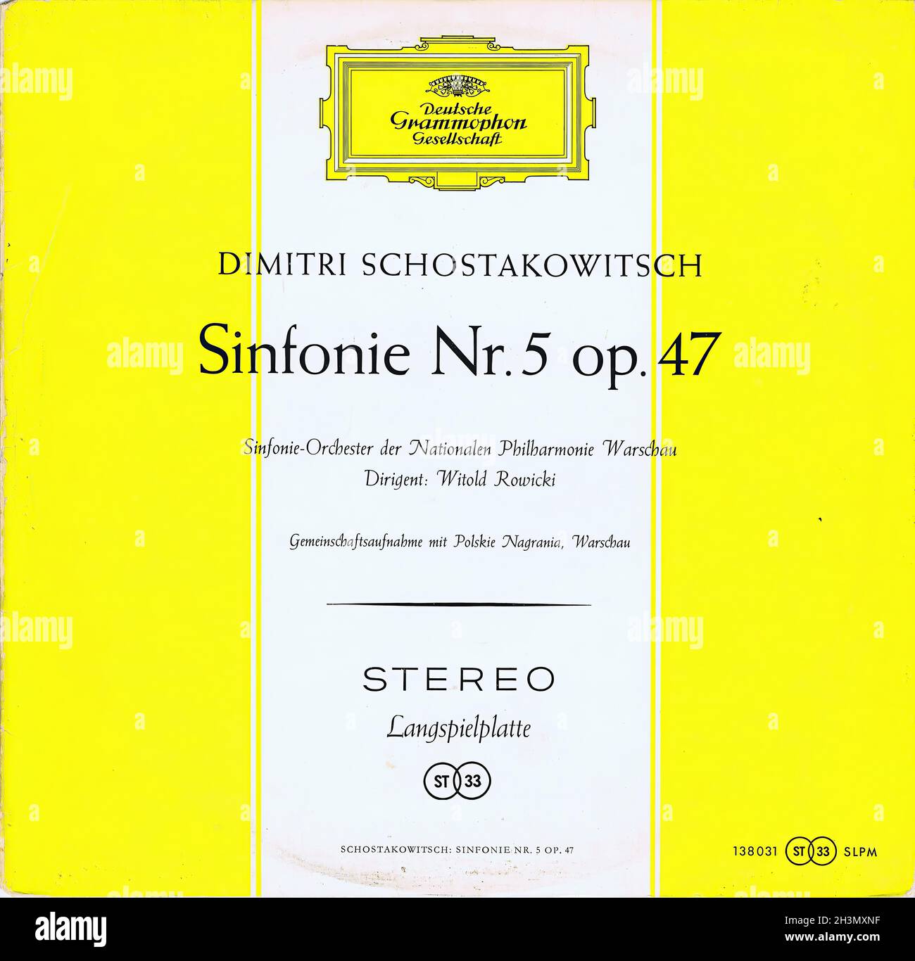 Shostakovich Symphony 5 - Rowicki DGG Tulips - Classical Music Vintage Vinyl Record Stock Photo ...