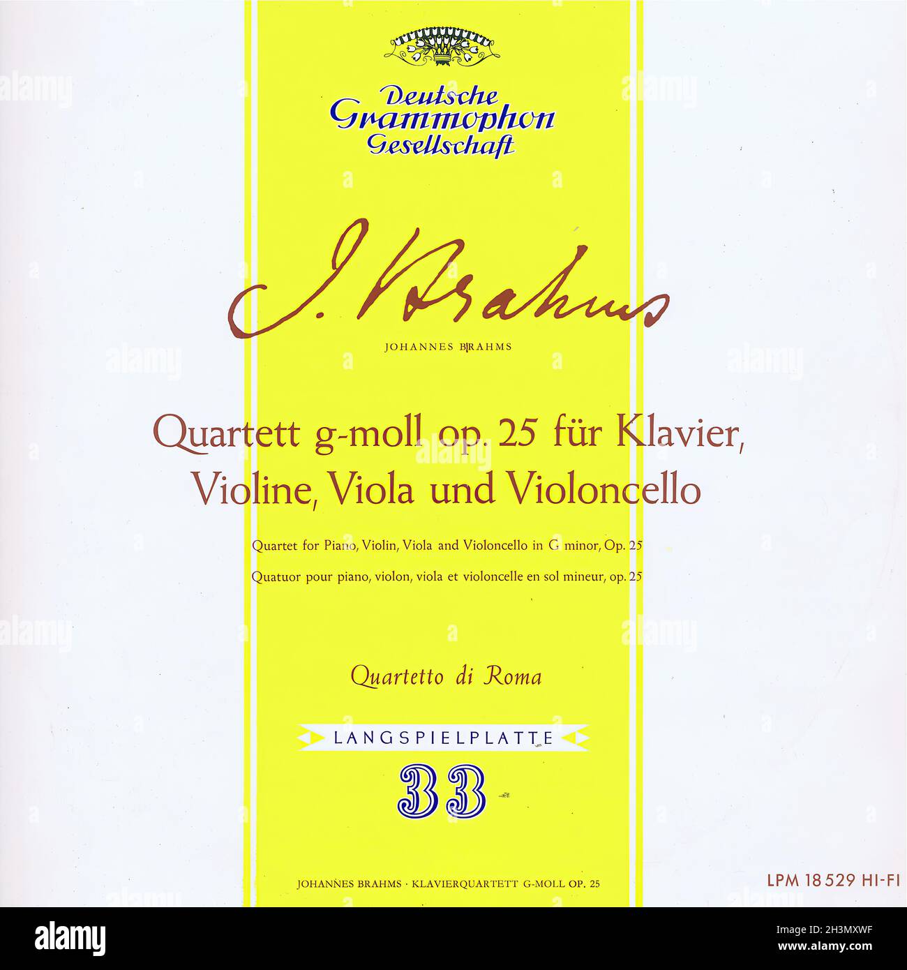 Brahms Piano Quartet - Roma DGG Tulips - Classical Music Vintage Vinyl Record Stock Photo - Alamy