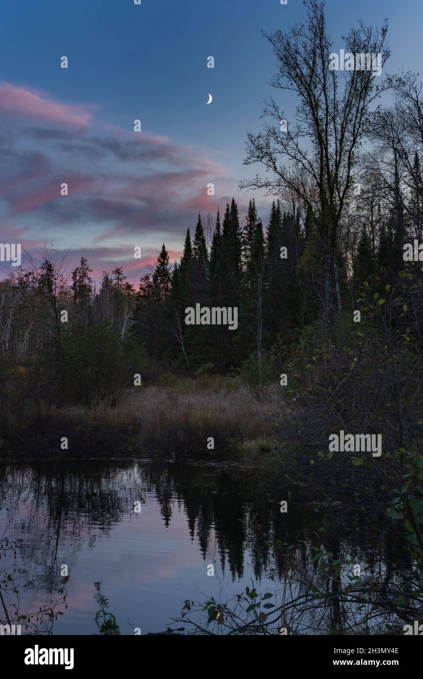 Crescent Moon Sunset Clouds On High Resolution Stock Photography and ...
