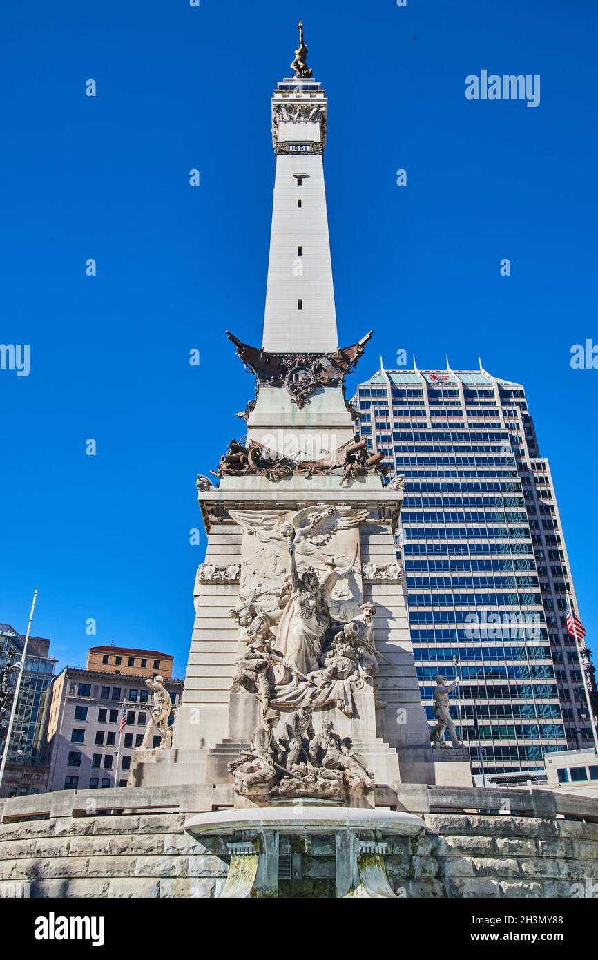 Soldiers and Sailors Monument detail of sculptures in Indianapolis ...