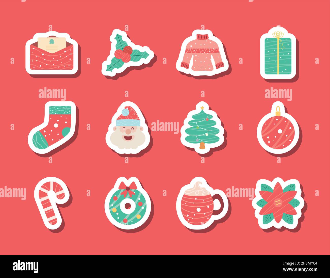 christmas stickers icons Stock Vector Image & Art - Alamy