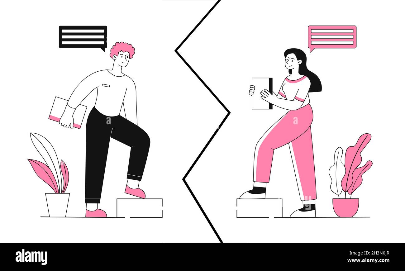 Difference of opinions between gender concept Stock Vector Image & Art ...