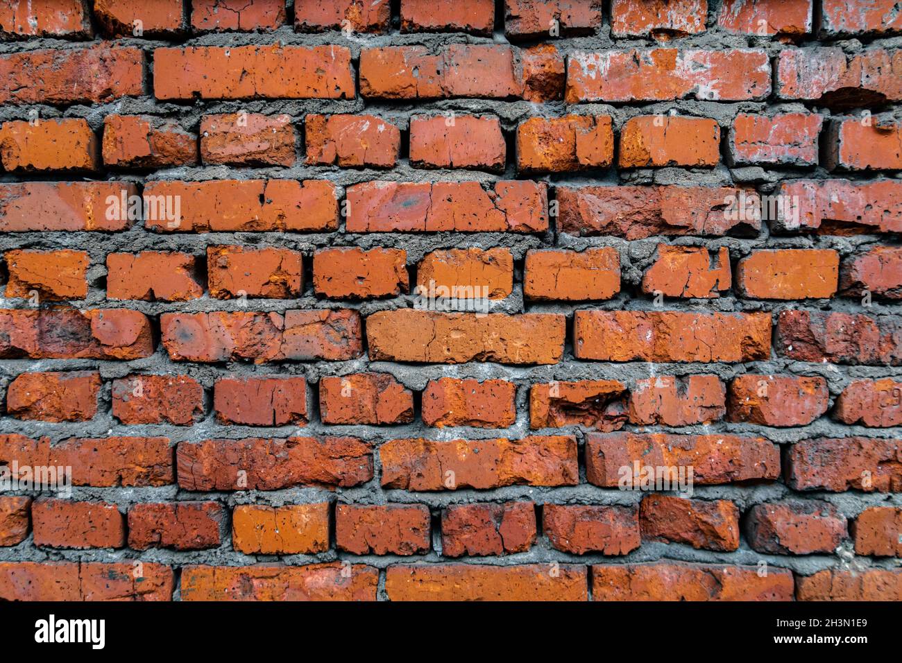 background texture red brick masonry in natural light. High quality ...