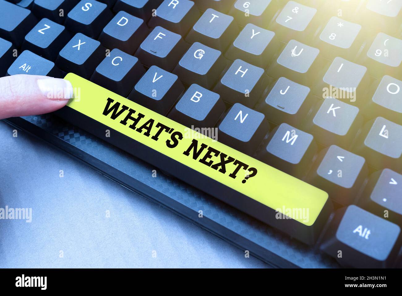 Text showing inspiration What S Next Question. Business overview asking ...